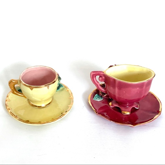 Vintage | Dining | Vintage Rococo 2 Small Coffee Cups With Saucers ...